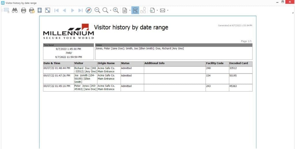 Millennium Visitor Management System - mgi access